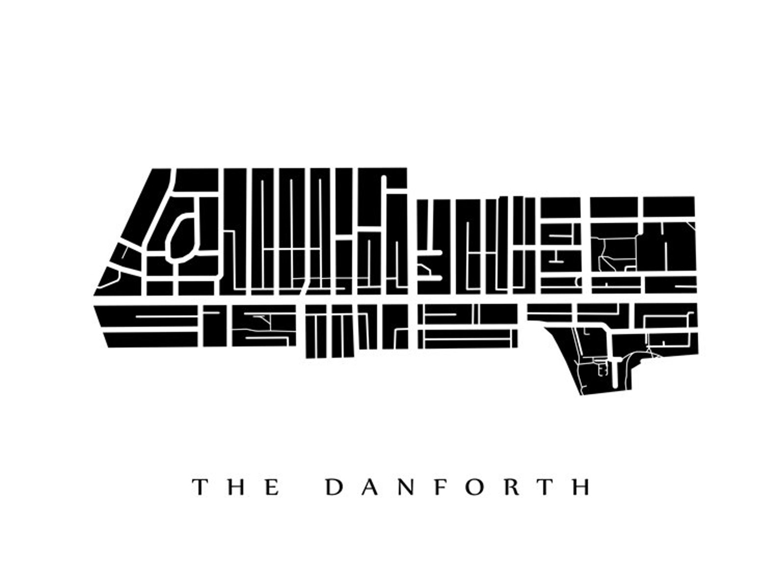 The Danforth Map Toronto Neighbourhood Art Print - Etsy Canada