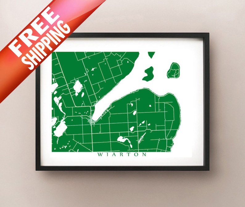 Wiarton Map Print Ontario Art Canada Poster - Etsy