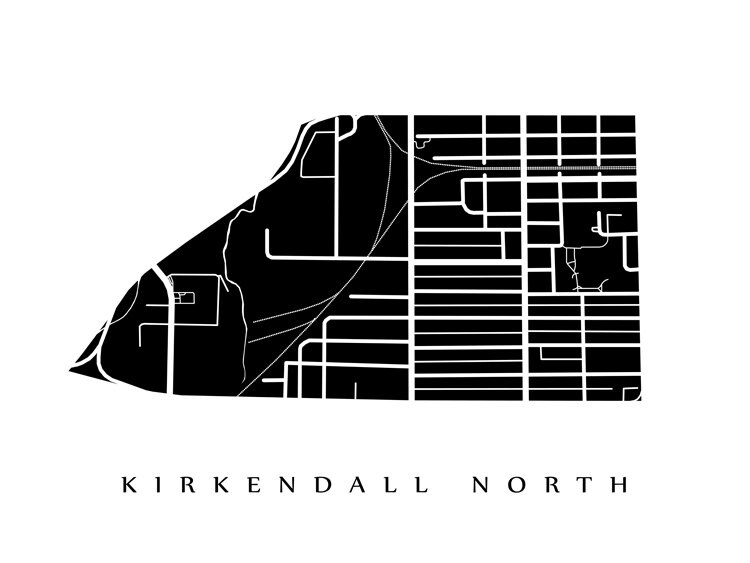 Kirkendall North Map Hamilton Neighbourhood Art Print - Etsy