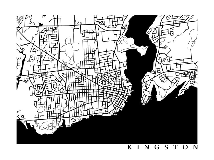 Kingston Map Ontario Poster Art - Etsy Canada