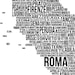 Italy Typography Map Italia Font Map Art Choose Color and - Etsy