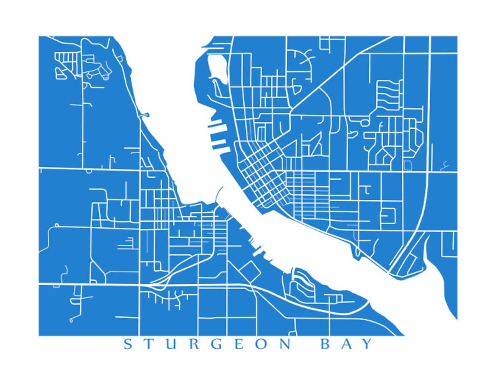 Sturgeon Bay, WI Map Print - Wisconsin Poster - Etsy