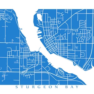 Sturgeon Bay, WI Map Print - Wisconsin Poster - Etsy
