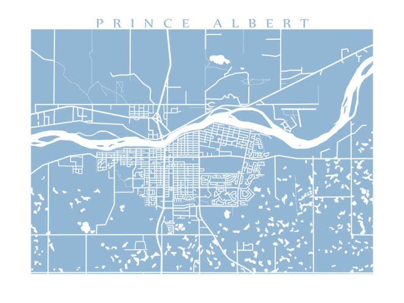 Prince Albert Map Print Saskatchewan Poster - Etsy