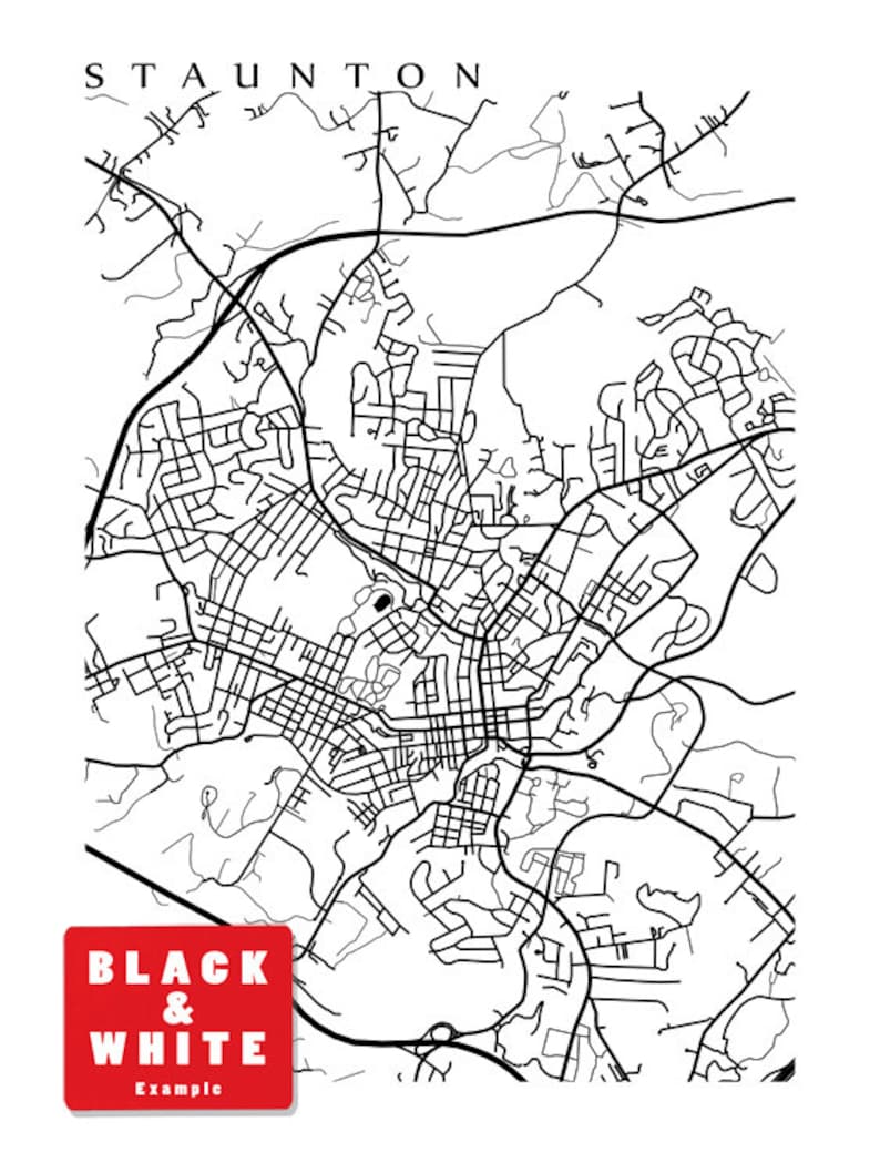 Staunton Virginia Map Print | Etsy