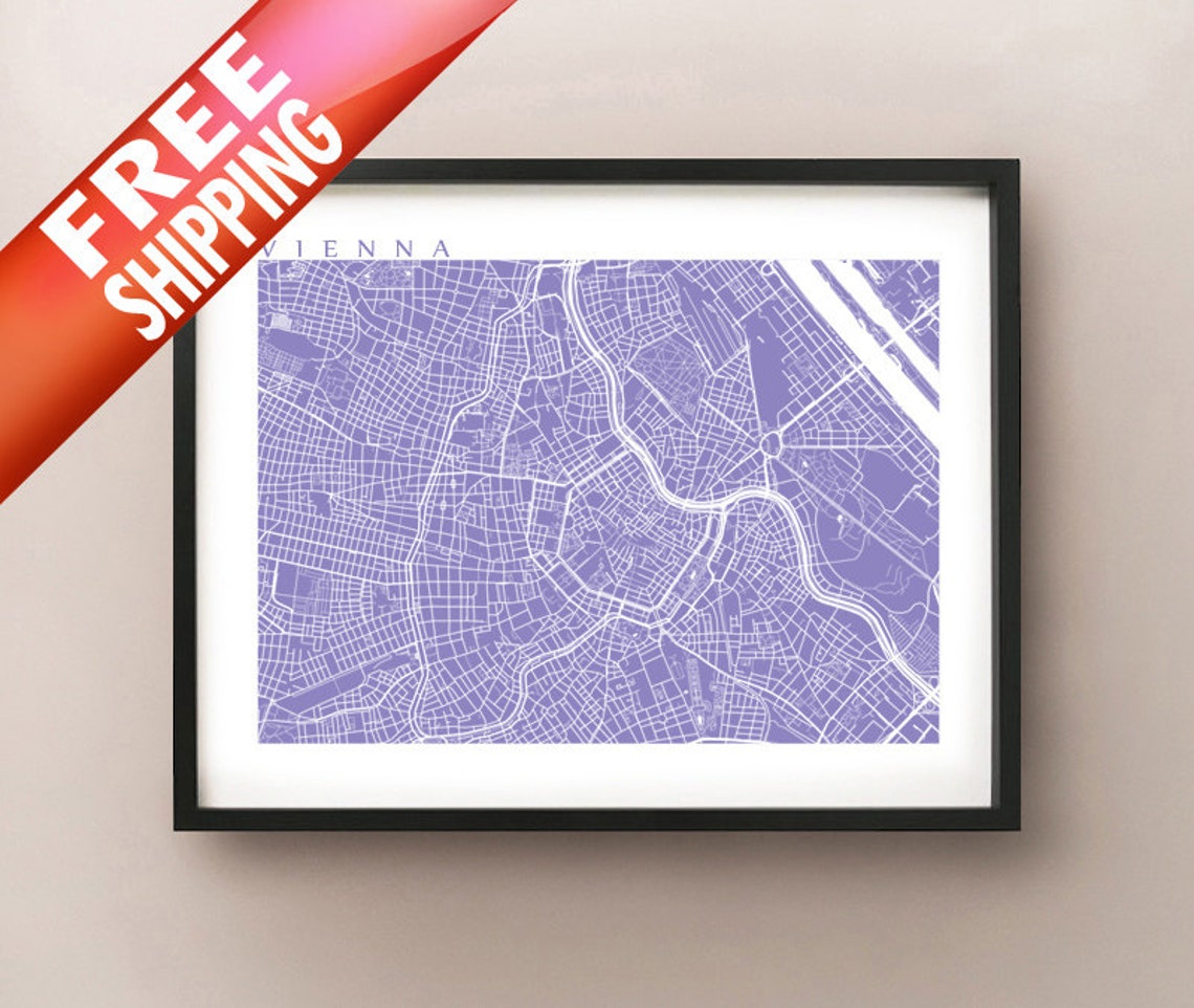 Vienna Map Print Austria Poster - Etsy