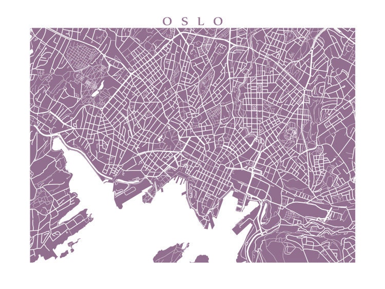 Oslo Map Art Print Norway Poster | Etsy Sweden
