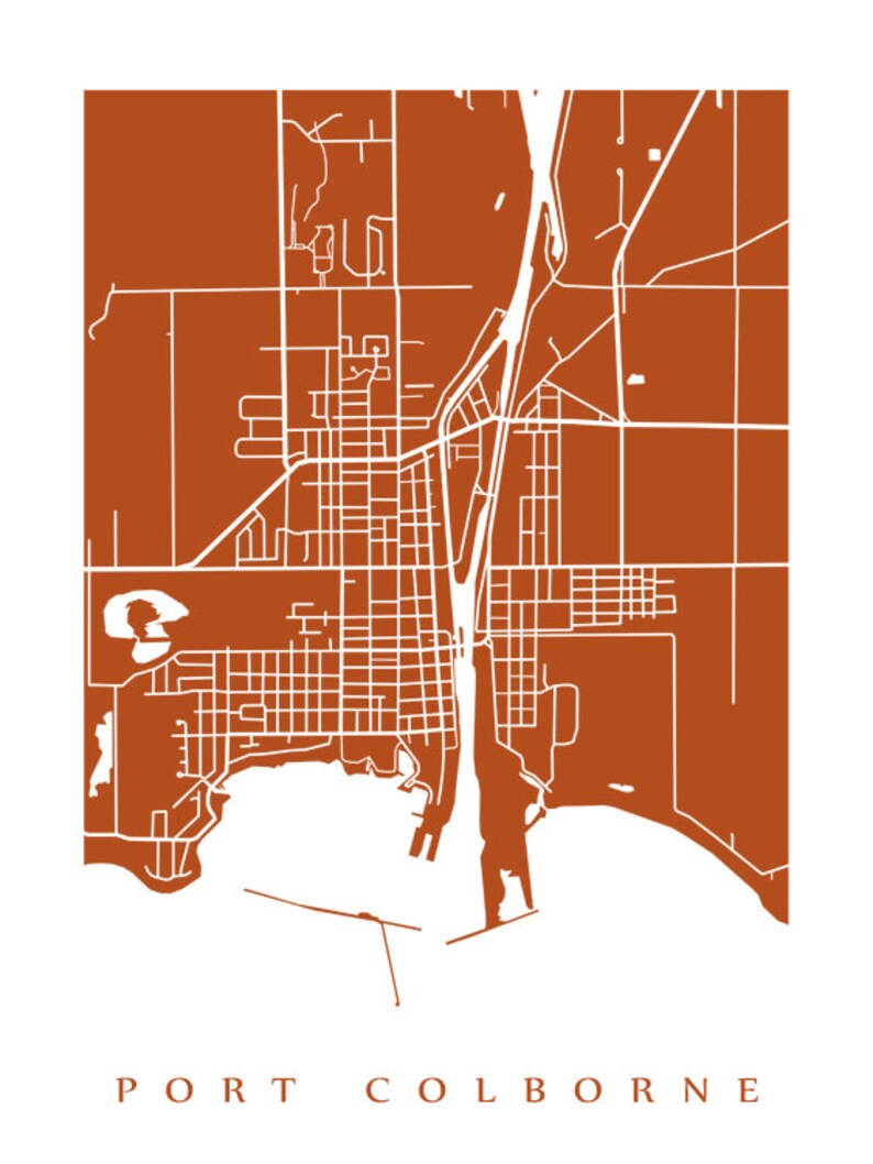 Port Colborne, ON Map - Canada Wall Art - Ontario - Niagara Region - Etsy