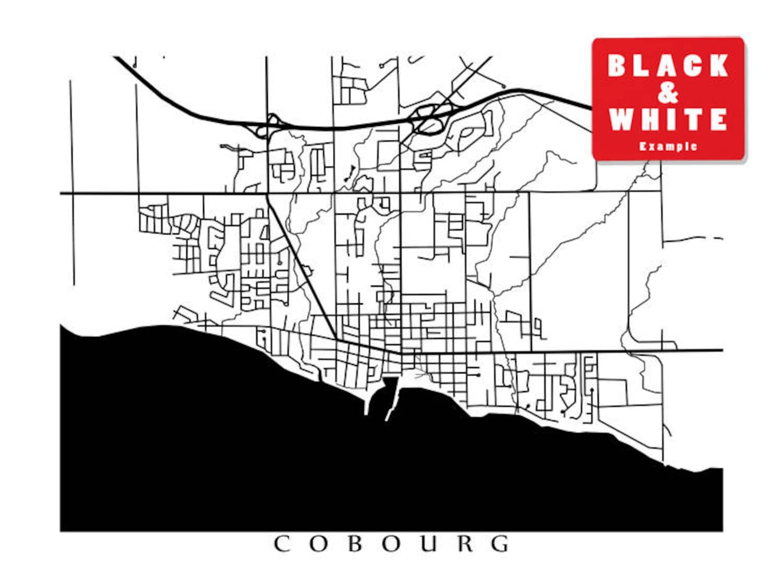 Cobourg ON Map Northumberland Ontario Poster Art | Etsy