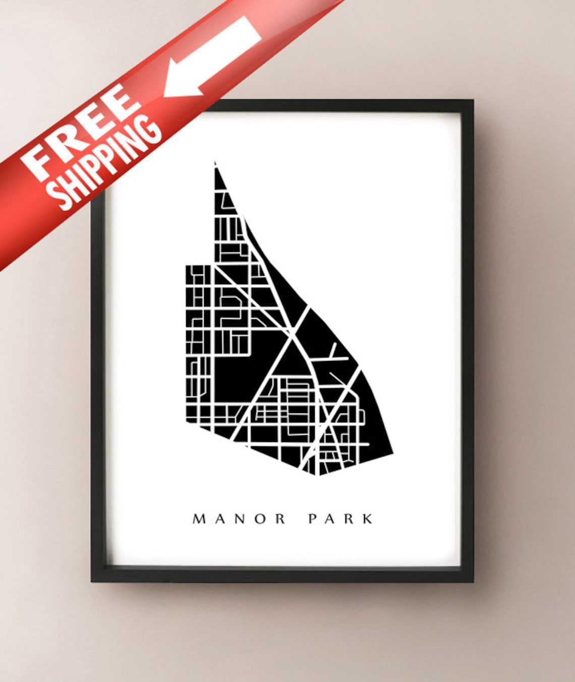 Manor Park DC Map Washington DC Neighborhood Art Print - Etsy