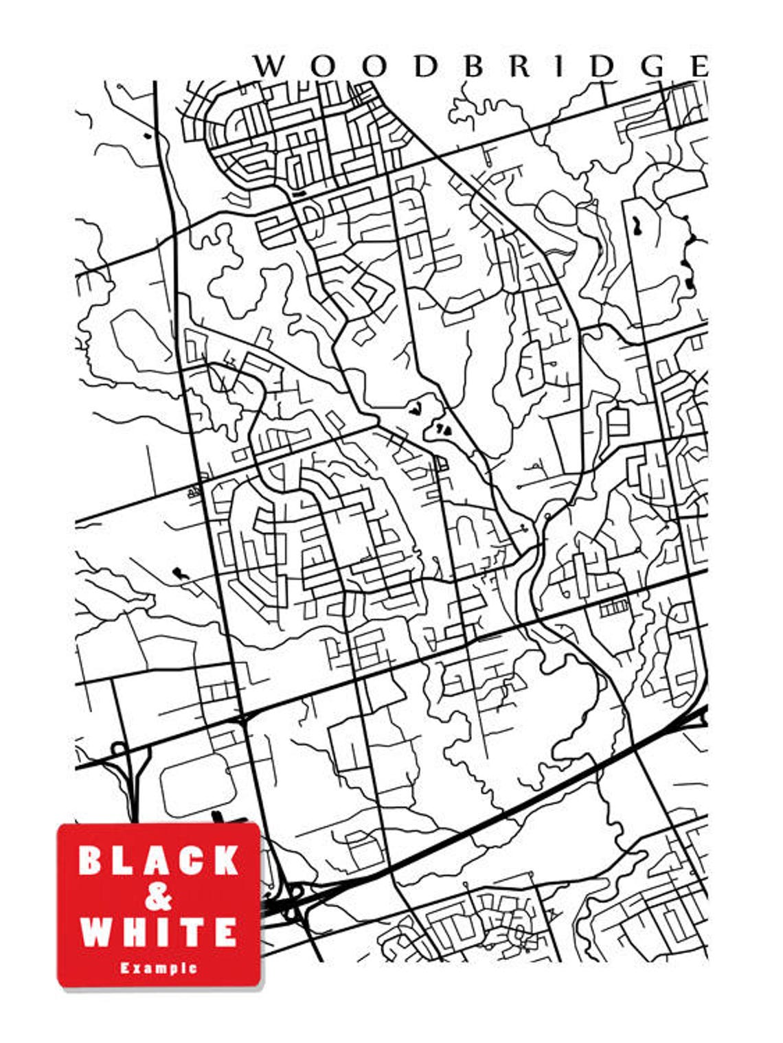 Woodbridge ON Map Vaughan Ontario Poster Art - Etsy