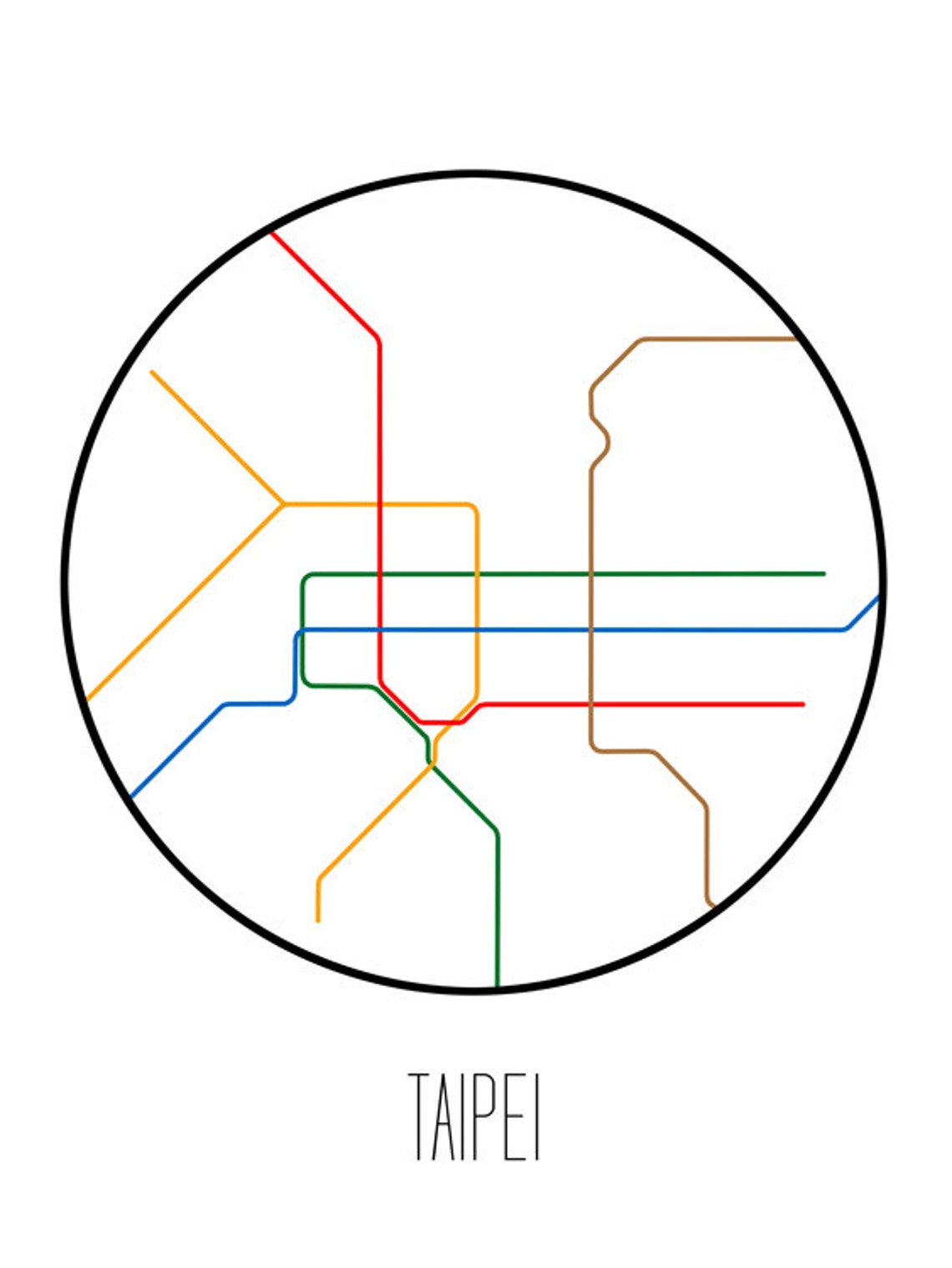 Taipei Taiwan Minimalist Metro Subway Art Print 臺北大眾捷運系統 - Etsy