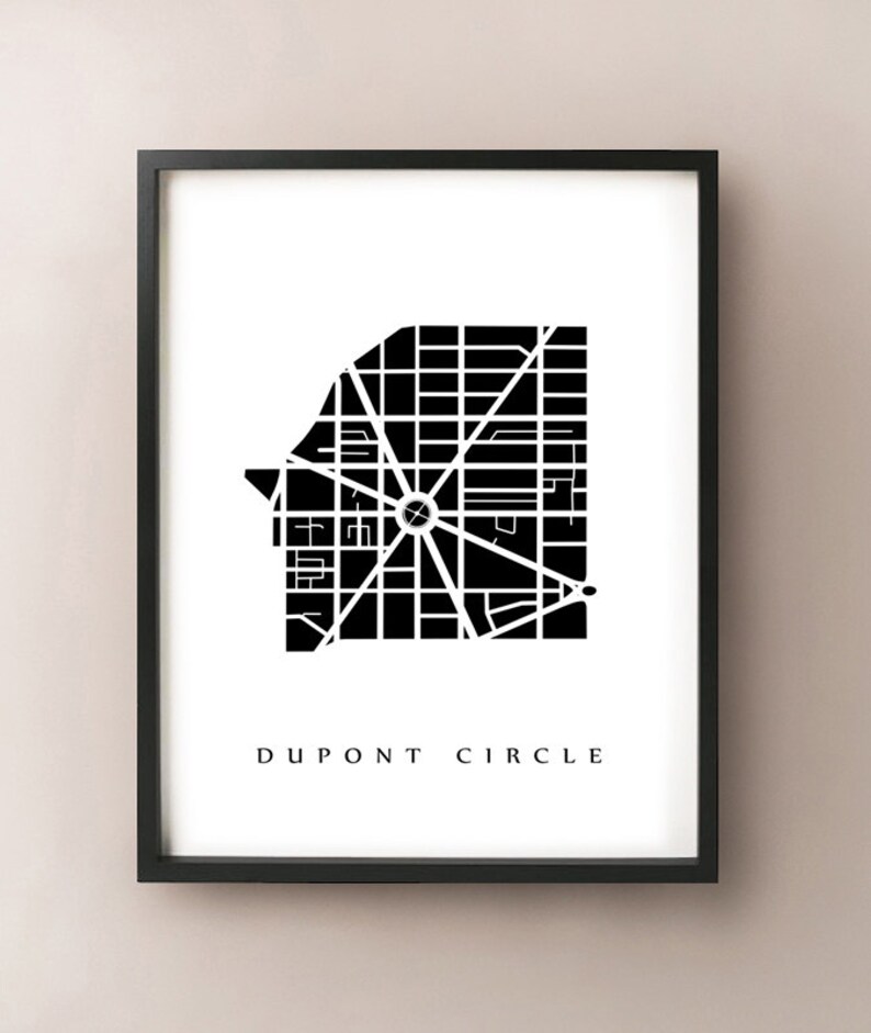 Dupont Circle Map - Washington Neighborhood Art Print - Etsy