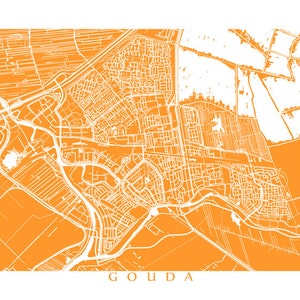 Gouda Map Print - Netherlands Poster - Etsy