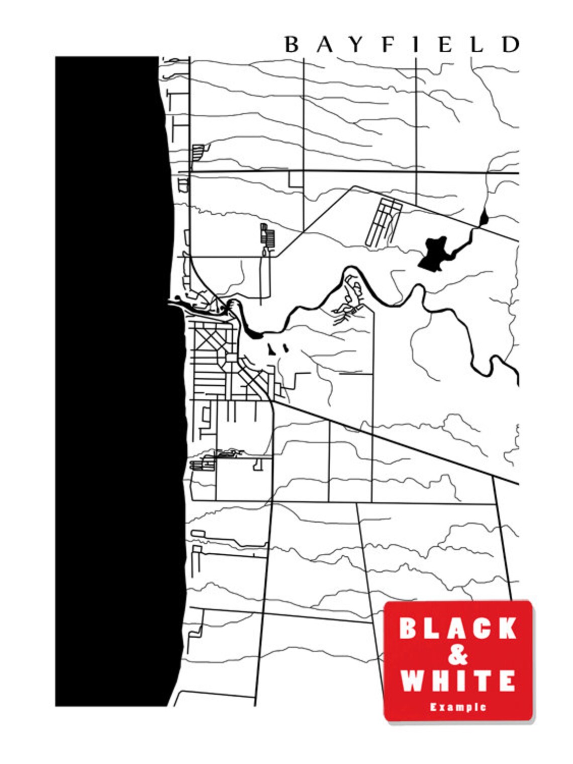 Bayfield Map - Bluewater, Ontario Lake Huron Print - Etsy