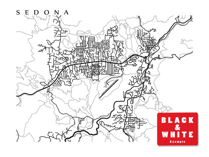 Sedona AZ Map Print Arizona Poster - Etsy