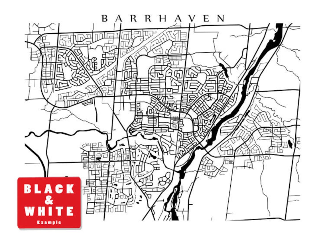 Barrhaven Map Art Nepean Ottawa Canada Wall Art Ontario - Etsy