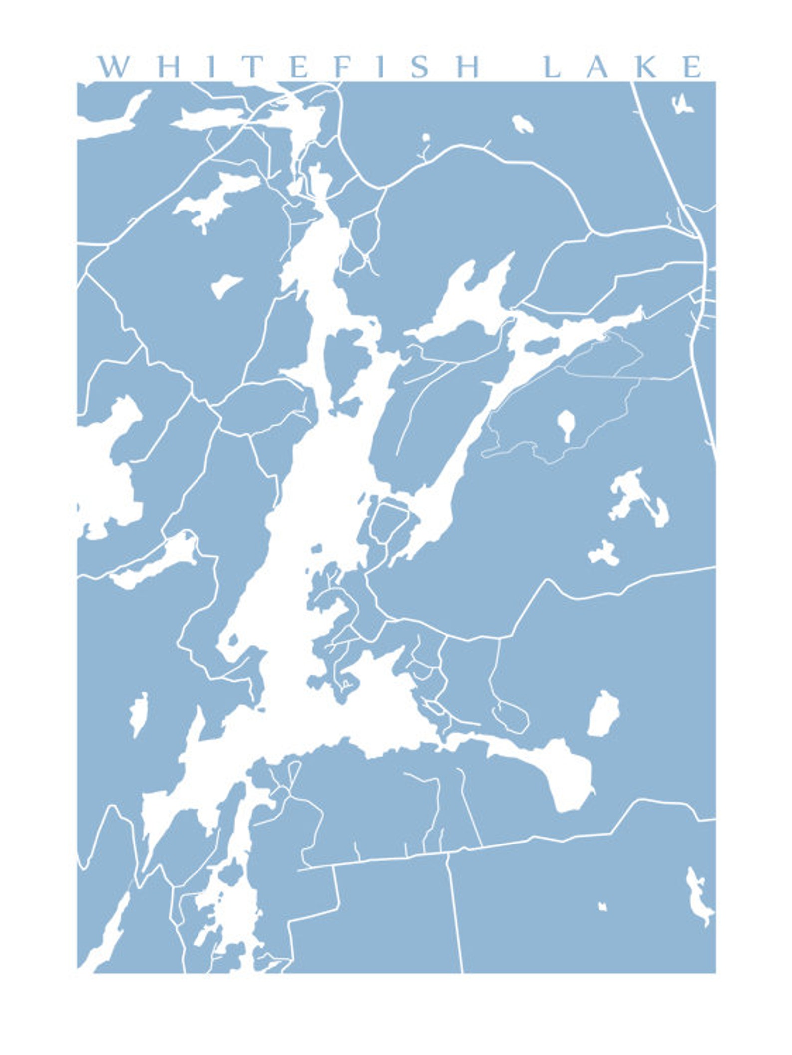 Whitefish Lake Map Rideau Lakes Ontario Art Canada Poster - Etsy