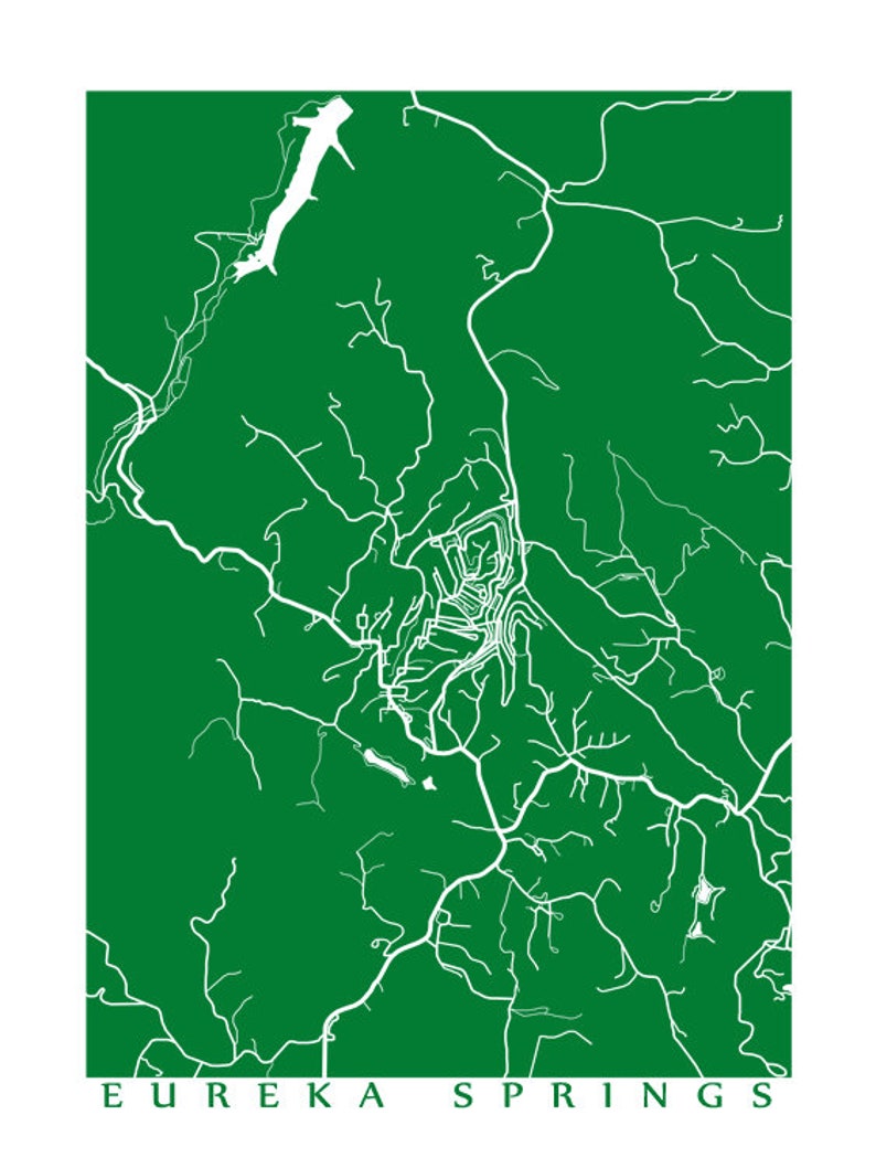 Eureka Springs AR Map Print Arkansas Poster | Etsy