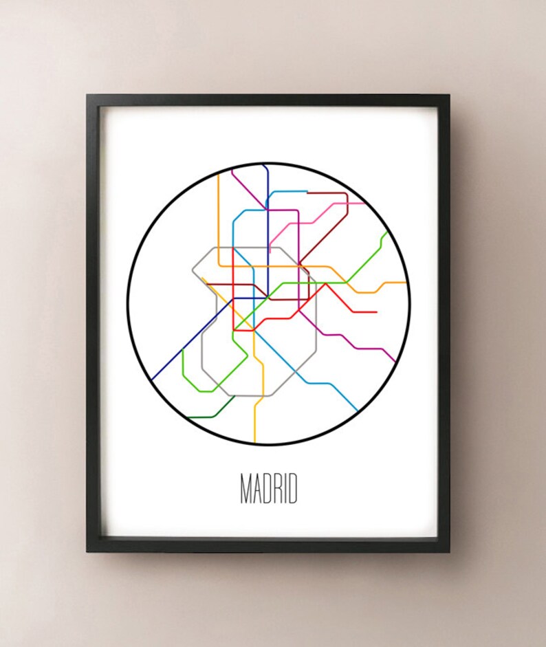 Madrid Metro Map Art Print: Minimalist Subway Design - Etsy