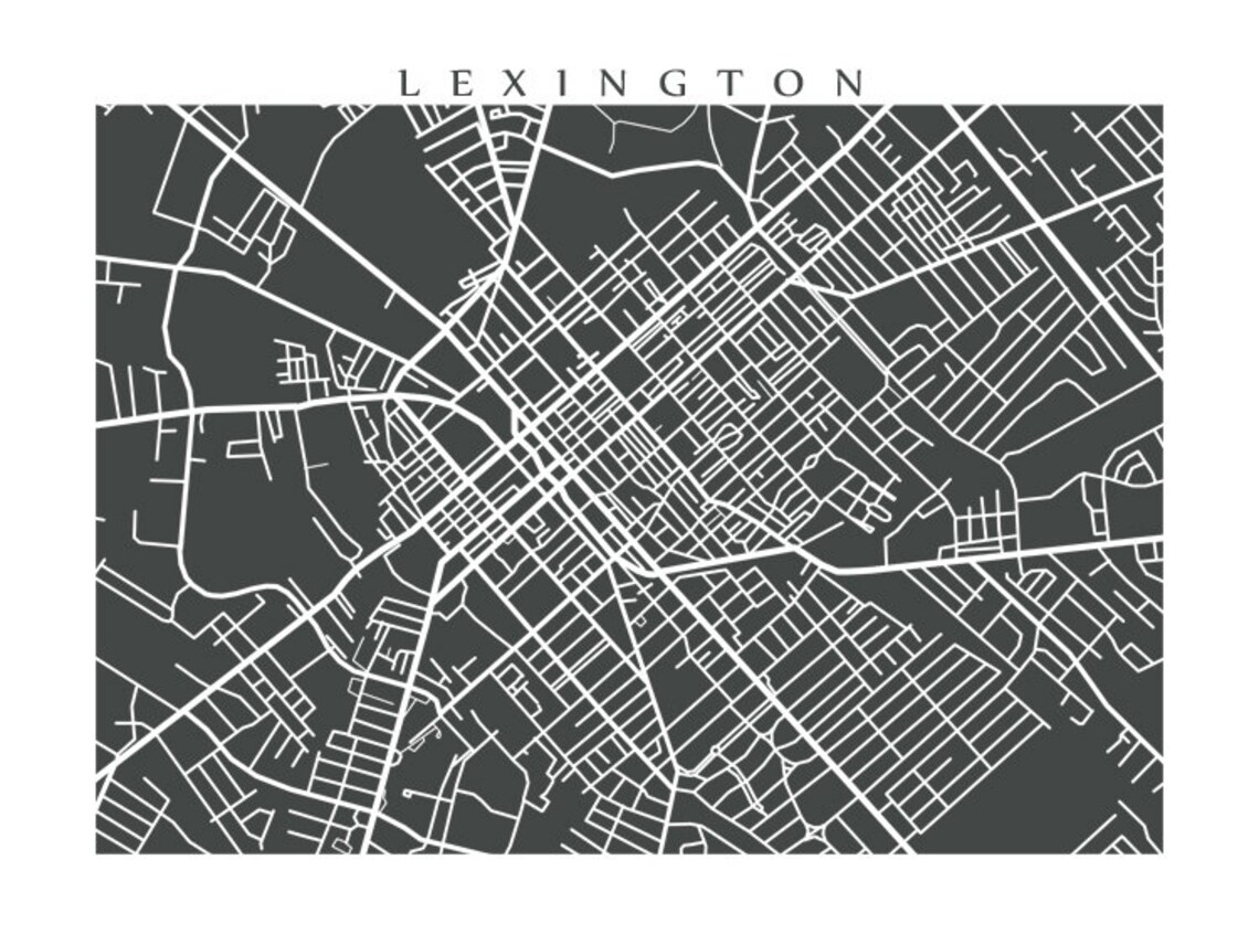 Lexington Map - Kentucky Poster Print - Horse Capital of the World - Etsy