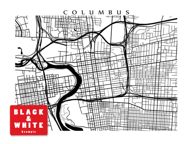 Columbus Map - Ohio Poster Print - Etsy
