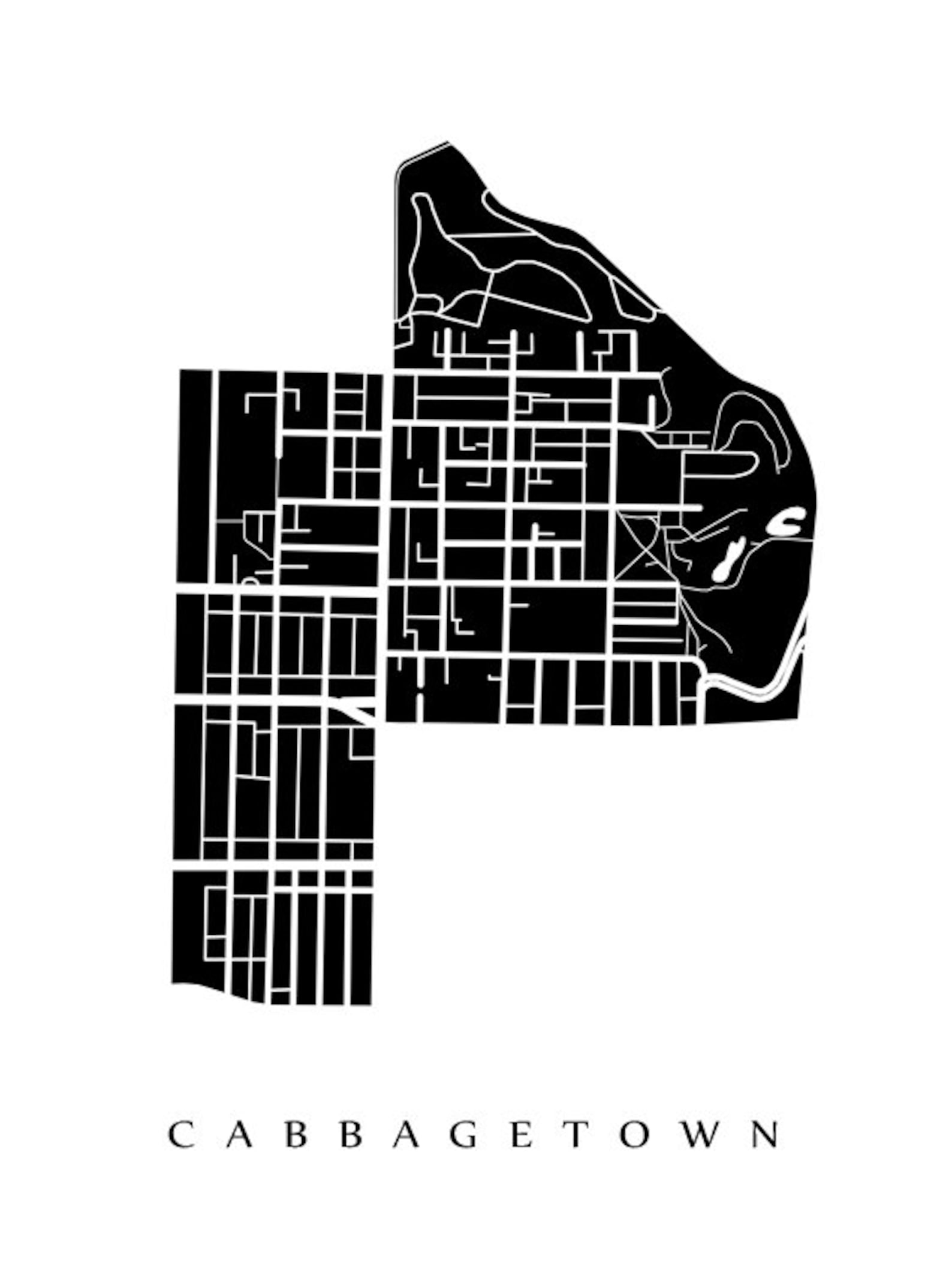 Cabbagetown Map - Toronto Neighbourhood Art Print - Etsy