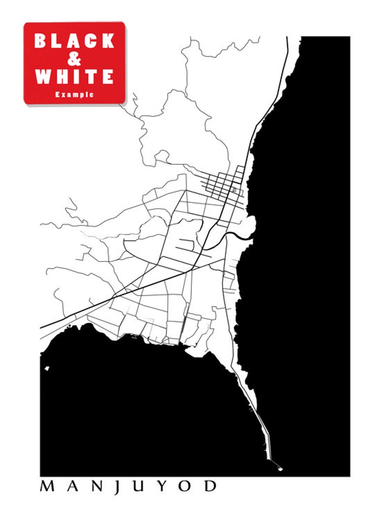 Manjuyod City Map - Philippines Poster Print - Etsy