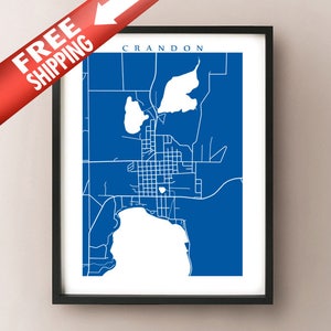 Crandon, WI Map Print - Wisconsin Poster - Etsy