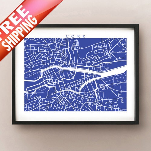 Cork Ireland Map Cork Print Cork Ireland Poster Cork Wall - Etsy