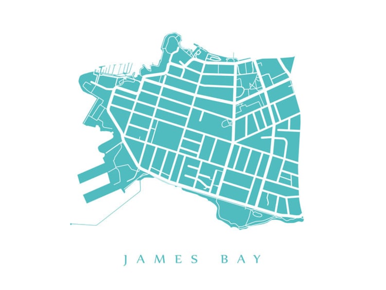 James Bay Map Victoria Neighbourhood Art Print - Etsy