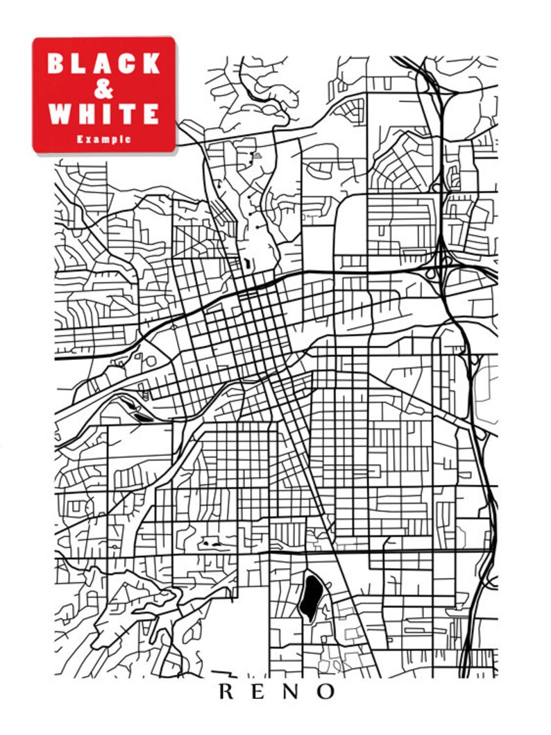 Reno Map Nevada Poster Print - Etsy