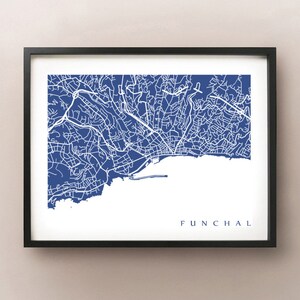 Funchal Map Print - Madeira Art Poster - Etsy