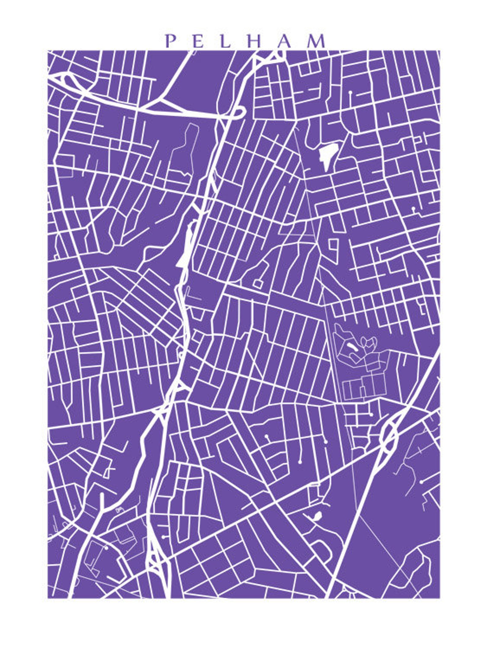 Pelham, NY Map Print - Westchester County, New York - Etsy