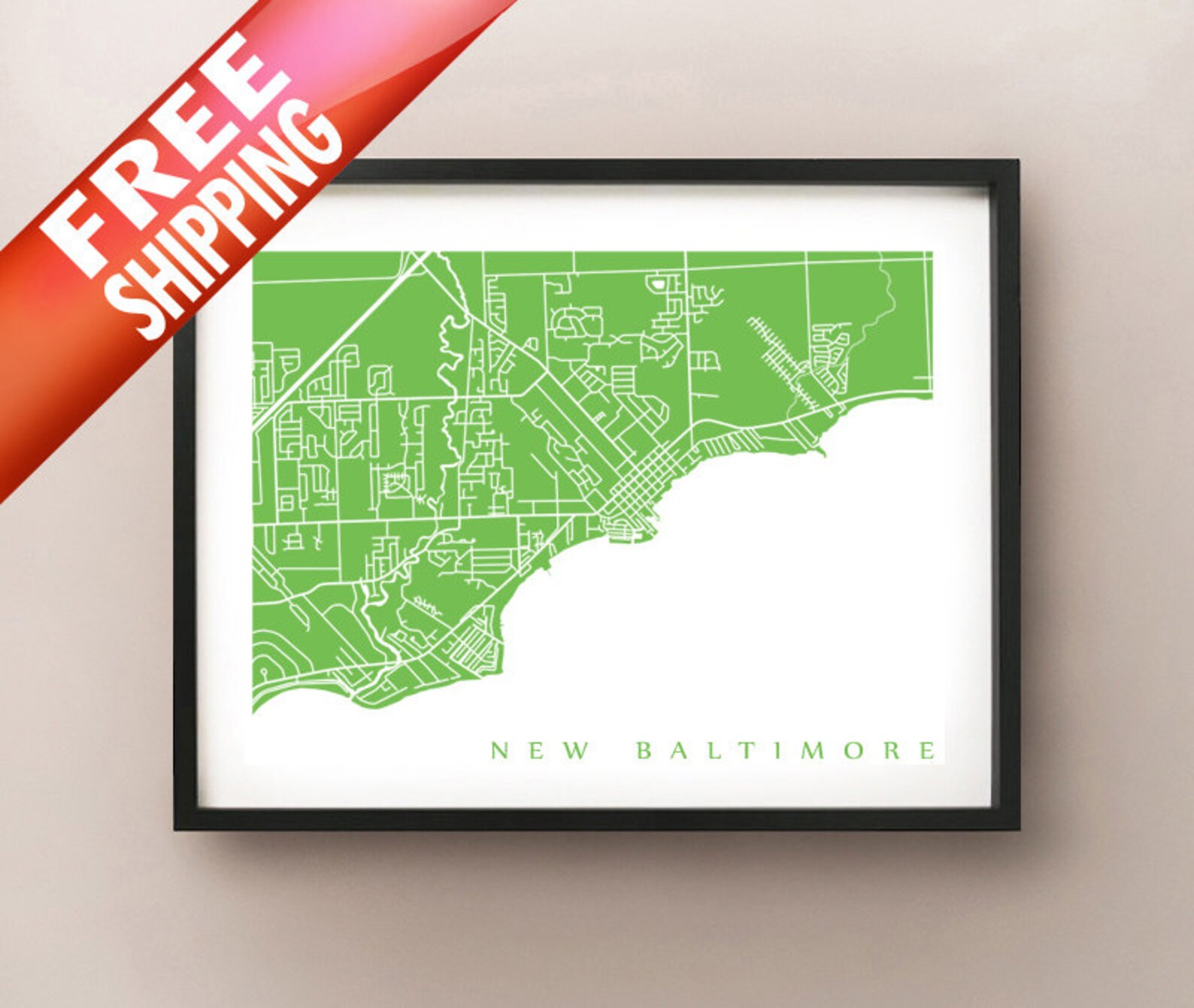 New Baltimore MI Map Michigan Poster - Etsy