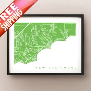 New Baltimore, MI Map - Michigan Poster - Etsy