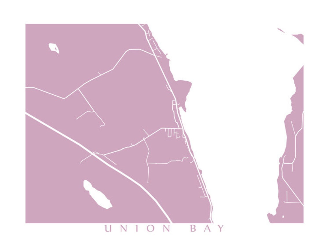 Union Bay Vancouver Island BC Map Poster Print British | Etsy