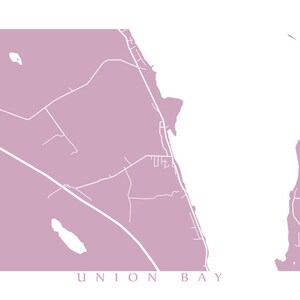 Union Bay, Vancouver Island, BC Map Poster Print - British Columbia ...