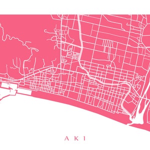 Aki Map Print - Japan Art Poster - Etsy