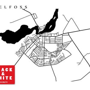 Selfoss Map Print - Iceland Poster - Etsy