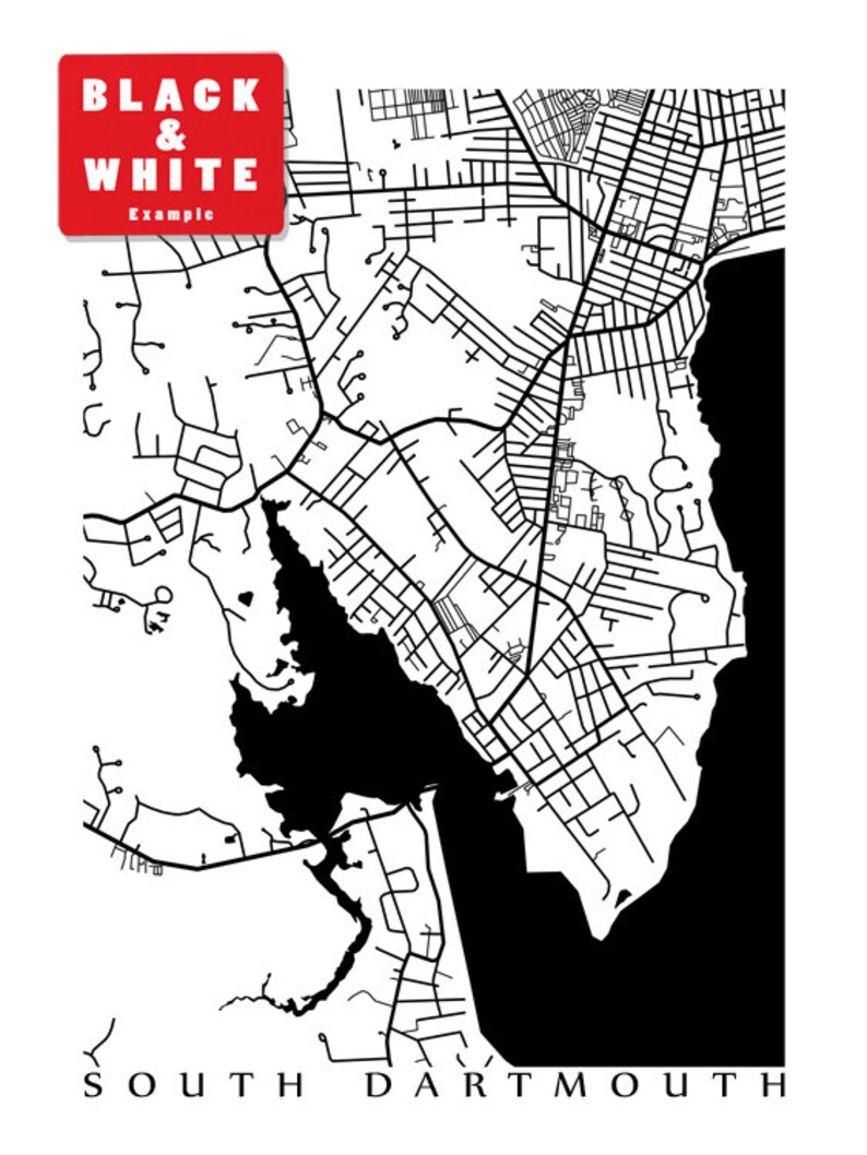 South Dartmouth MA Map Print Massachusetts Poster | Etsy