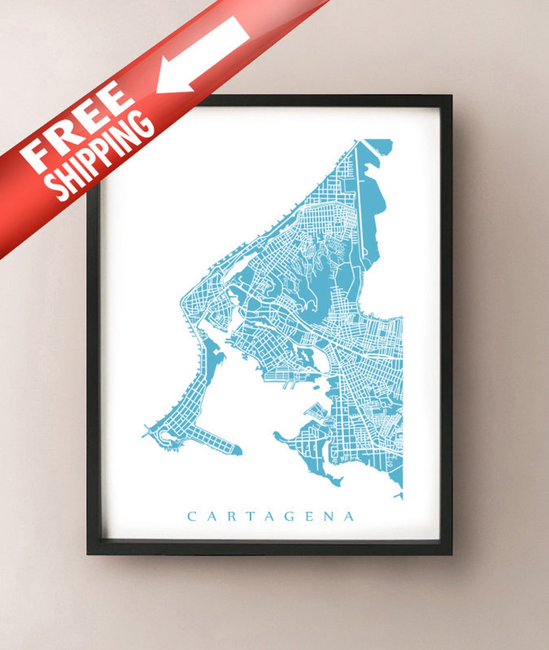 Cartagena Map Print - Colombia Poster - Etsy