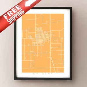 Gridley Map Print - California Art Poster - Etsy