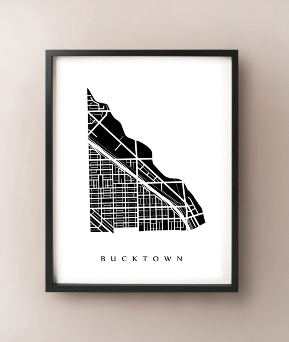 Bucktown Map Chicago Neighbourhood Art Print - Etsy