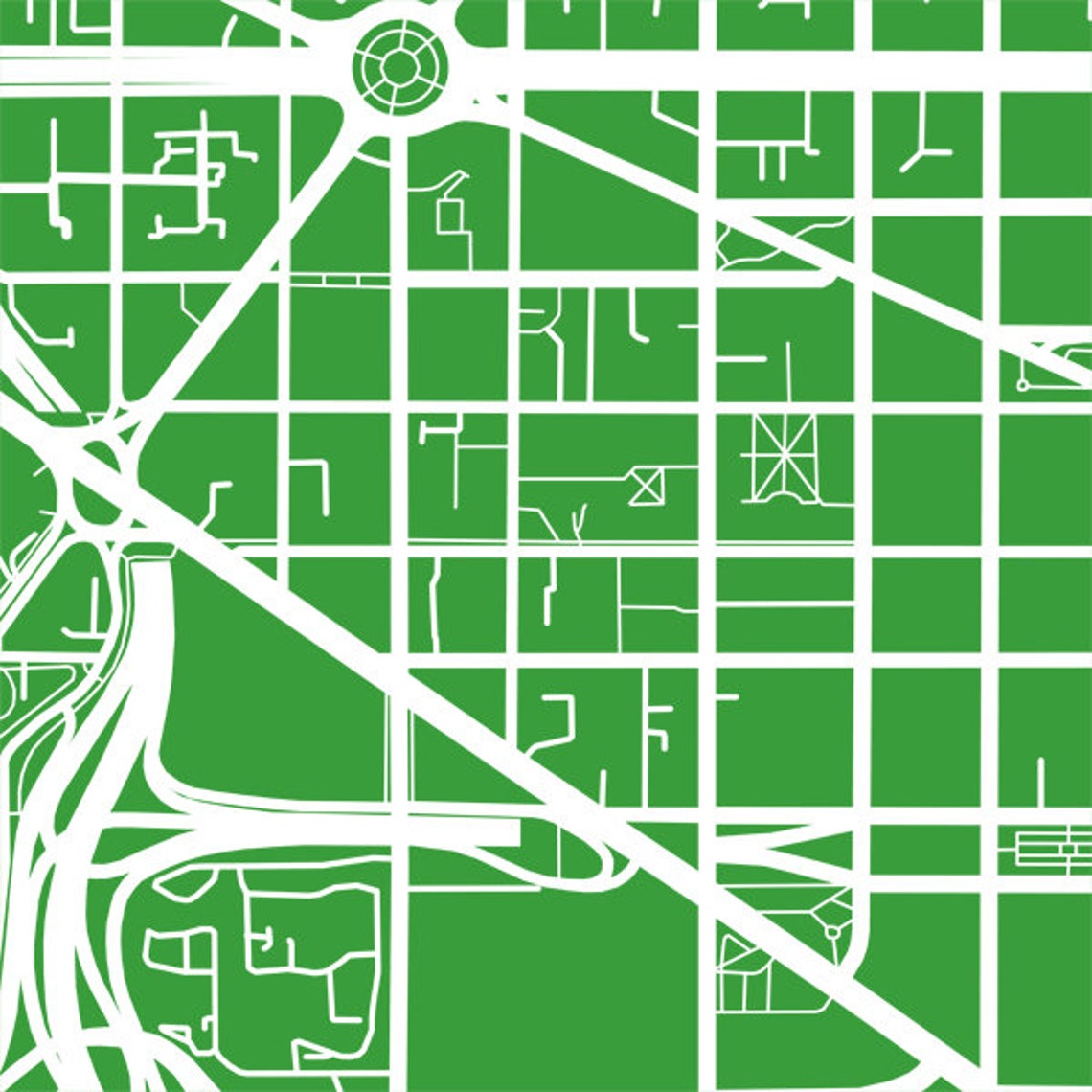 Foggy Bottom - Washington DC Map Art - Etsy