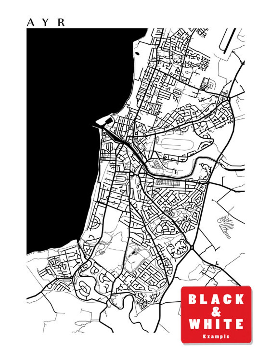 Ayr, South Ayrshire - Scotland Map Art Print - Etsy