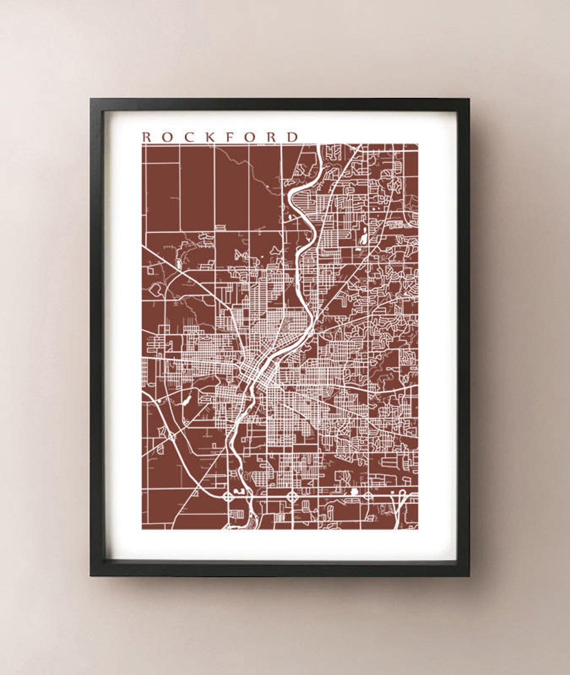 Rockford IL City Map Print - Etsy