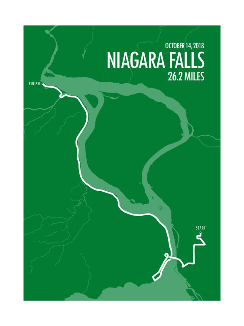 2018 Niagara Falls International Marathon Route Map Print - Etsy