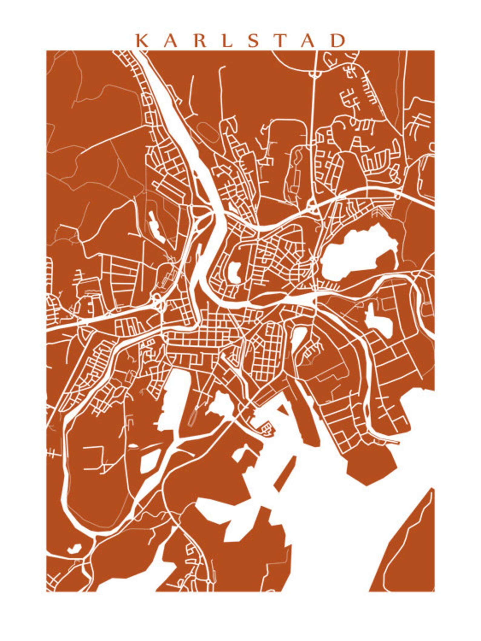Karlstad Map Print - Etsy