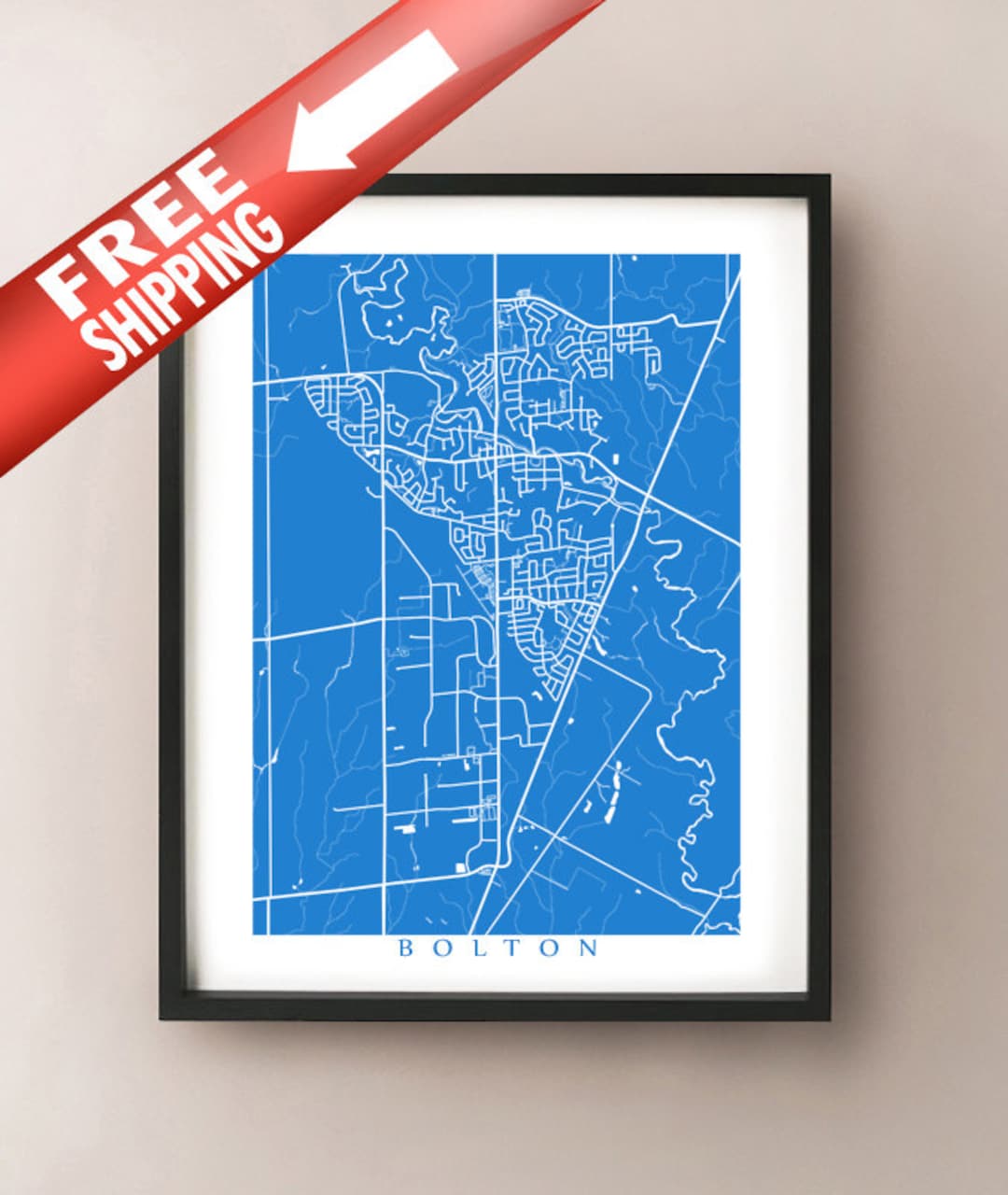 Bolton Map - Ontario Poster Art - Etsy